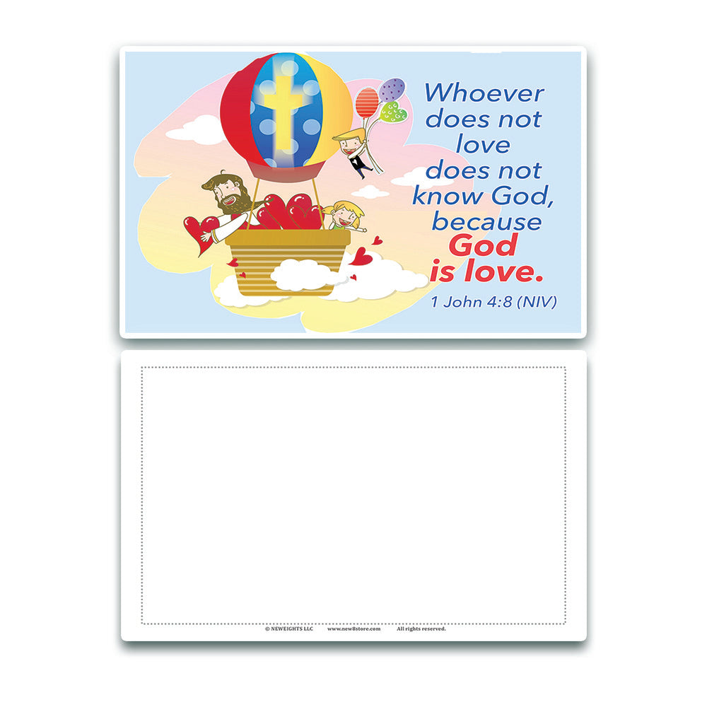 NewEights Christian Postcards Cards for Kids - God Is Love Theme (60 P ...