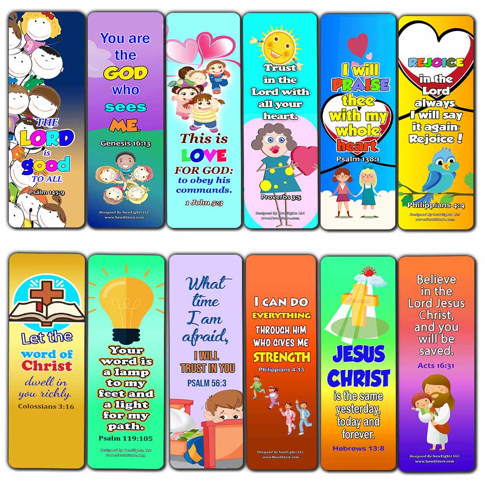 Short Bible Verses for Kids Bookmarks (30-Pack) - Handy Memory Verses ...