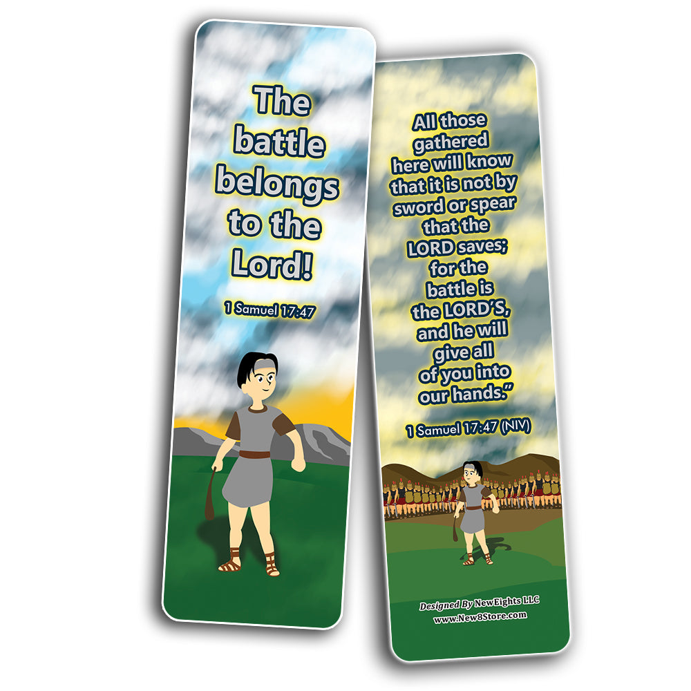 David and Goliath Religious Bible Bookmarks Cards – New8Store