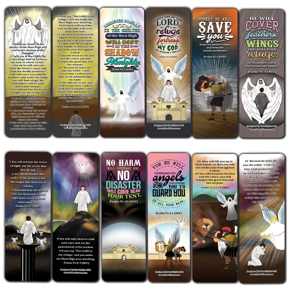 Psalm 91 Bookmarks Cards (60-Pack) - Church Memory Verse Sunday School ...