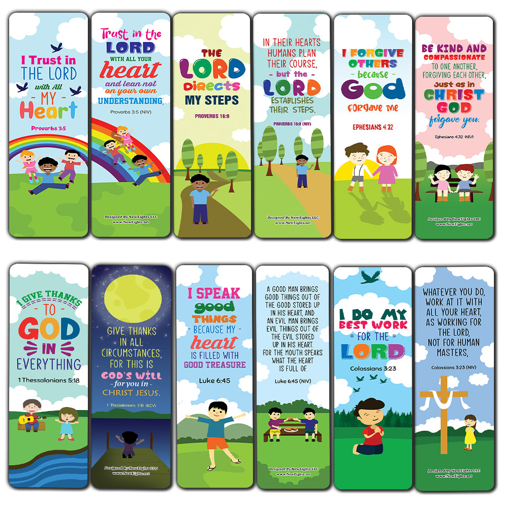 Biblical Affirmations Bookmarks Cards for Kids Series 1 (30-Pack) - St ...