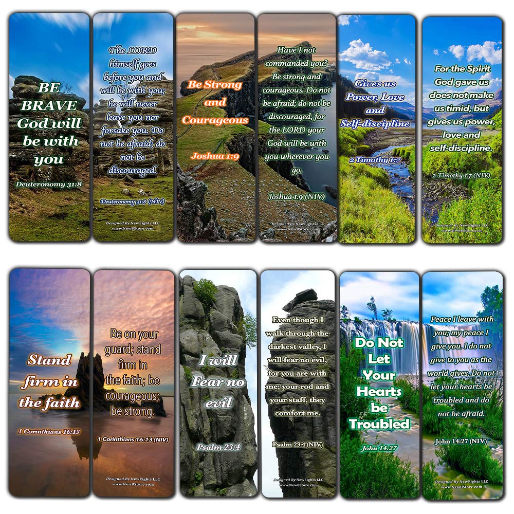 Bible Verses about Courage Bookmarks – New8Store