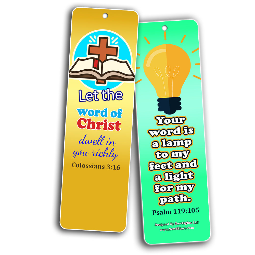 Short Bible Verses for Kids Bookmarks (30-Pack) - Handy Memory Verses ...