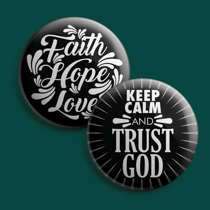 Christian Pinback Buttons - Faith Hope Love (10-Pack) – New8Store