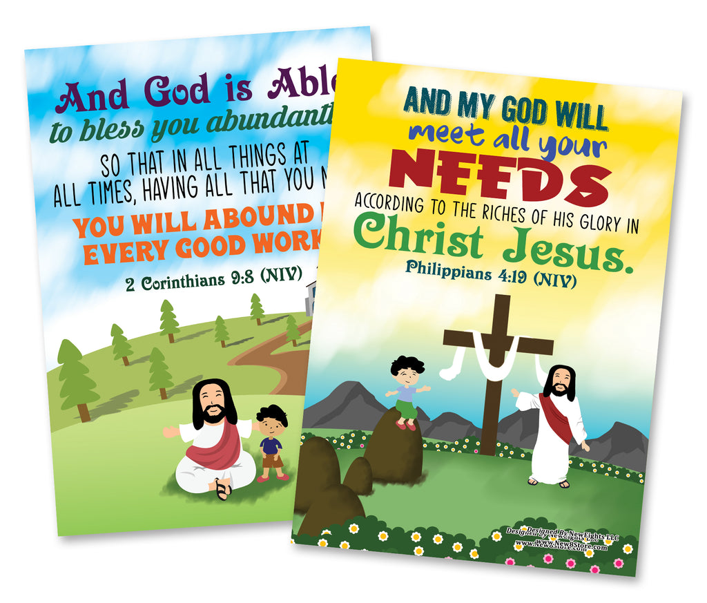 Christian God's Blessings Posters (6-Pack) - Encouraging Bible Verses ...