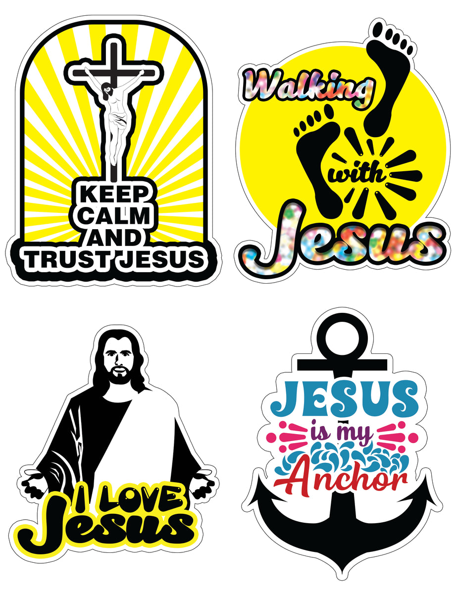 Jesus Stickers for Kids - 48 pcs Stickers (4 Sets X 3 Sheets each set ...